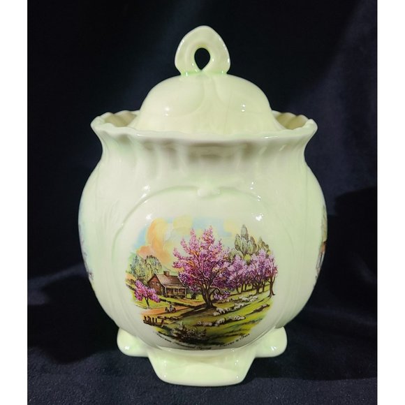 Unbranded | Accents | Beautiful 4 Seasons Canister Floral Canister Pale ...